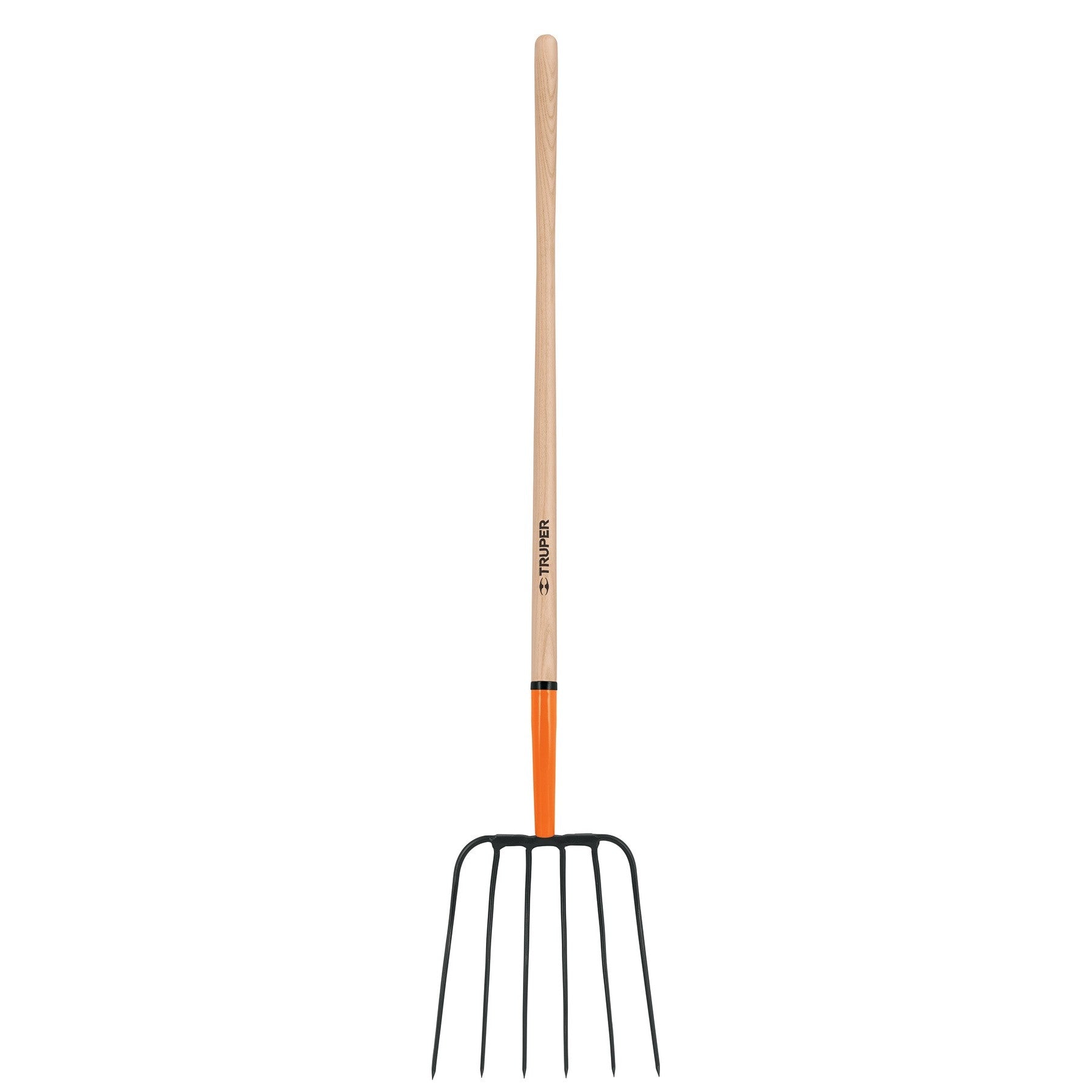 Bieldo para paja Truper de 6 dientes, mango 48"(122 cm)