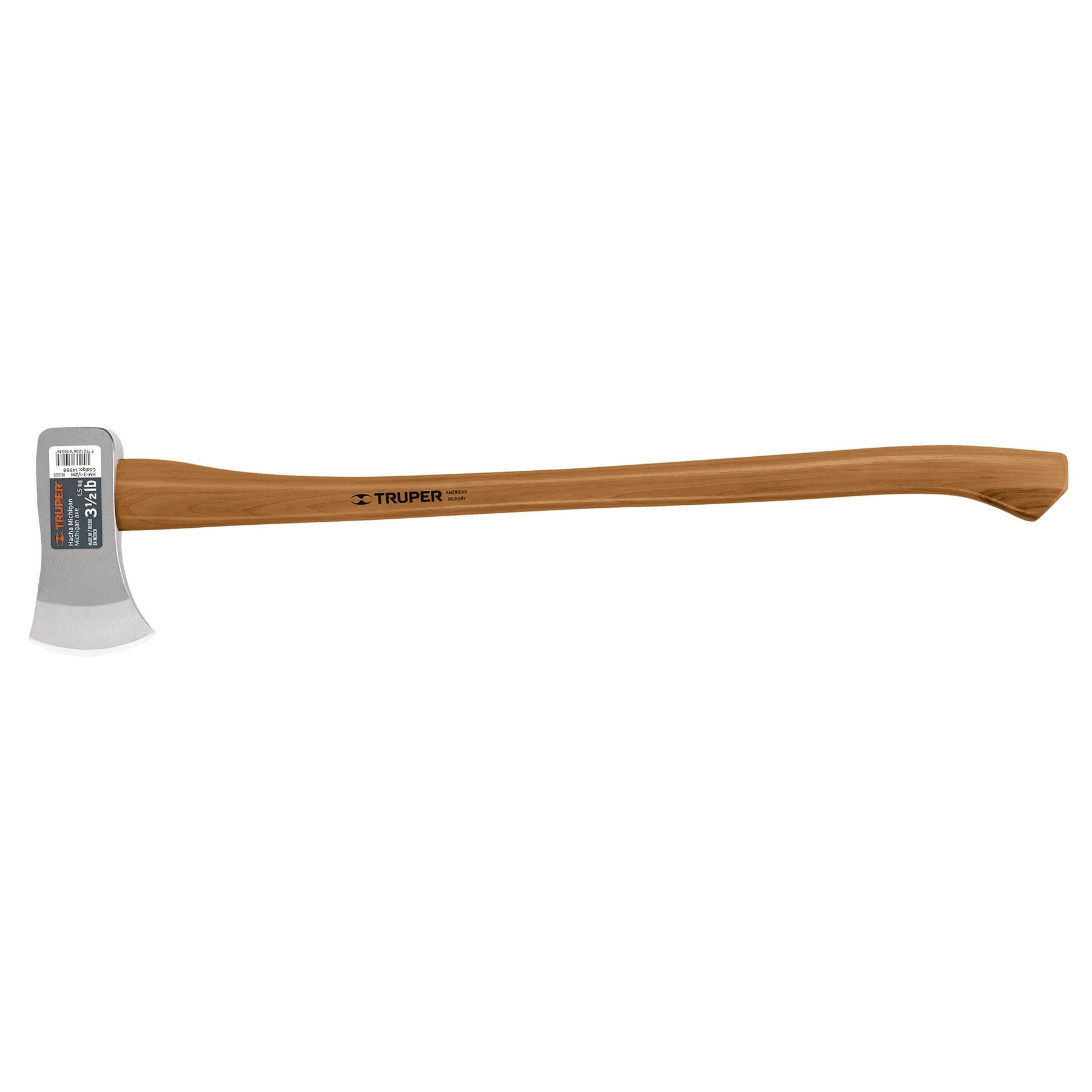 Hacha Michigan 3-1/2 lb Truper, mango de hickory 34"