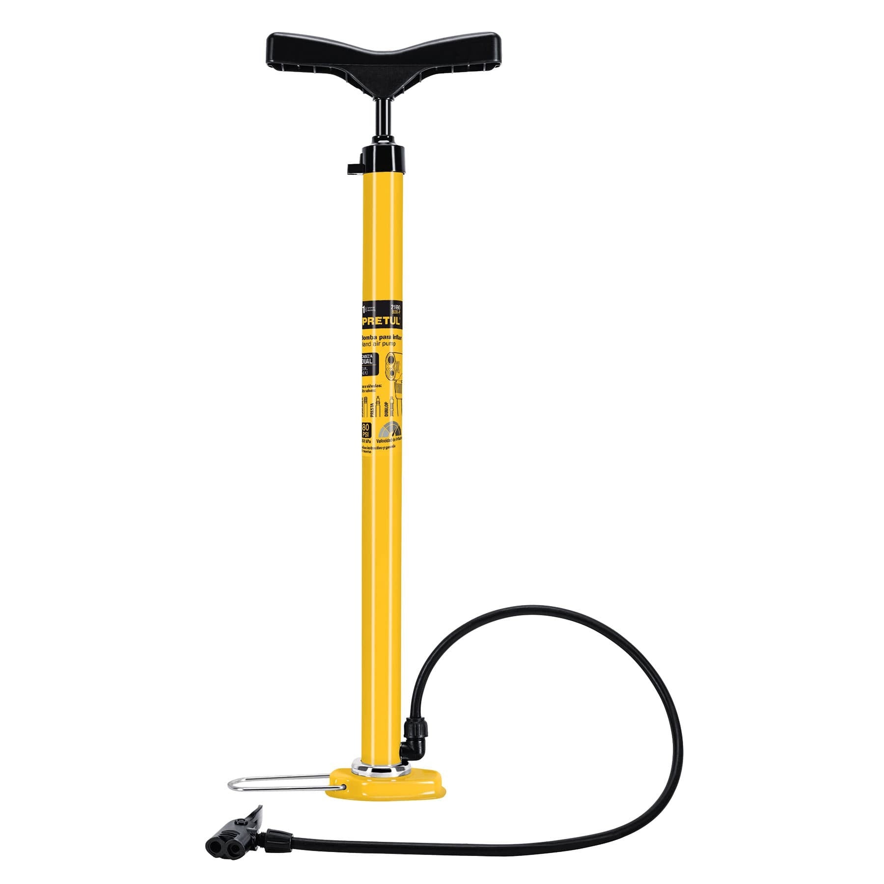 Inflador Manual Pretul, cuerpo de acero